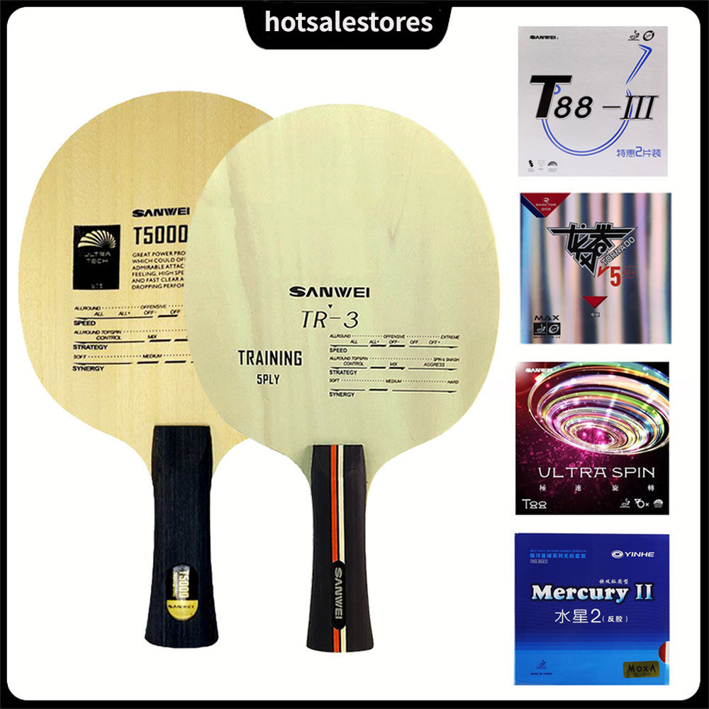 Original SANWEI T5000 (5 + 2 Carbono) CARBON Lâmina De Tênis De Mesa TR-3 (5Wood) Ping Pong Com ...