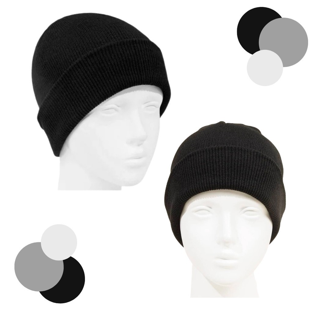 Kit Touca Preta Basica Masculina de Frio Adulto Kit Juvenil Feminina ...
