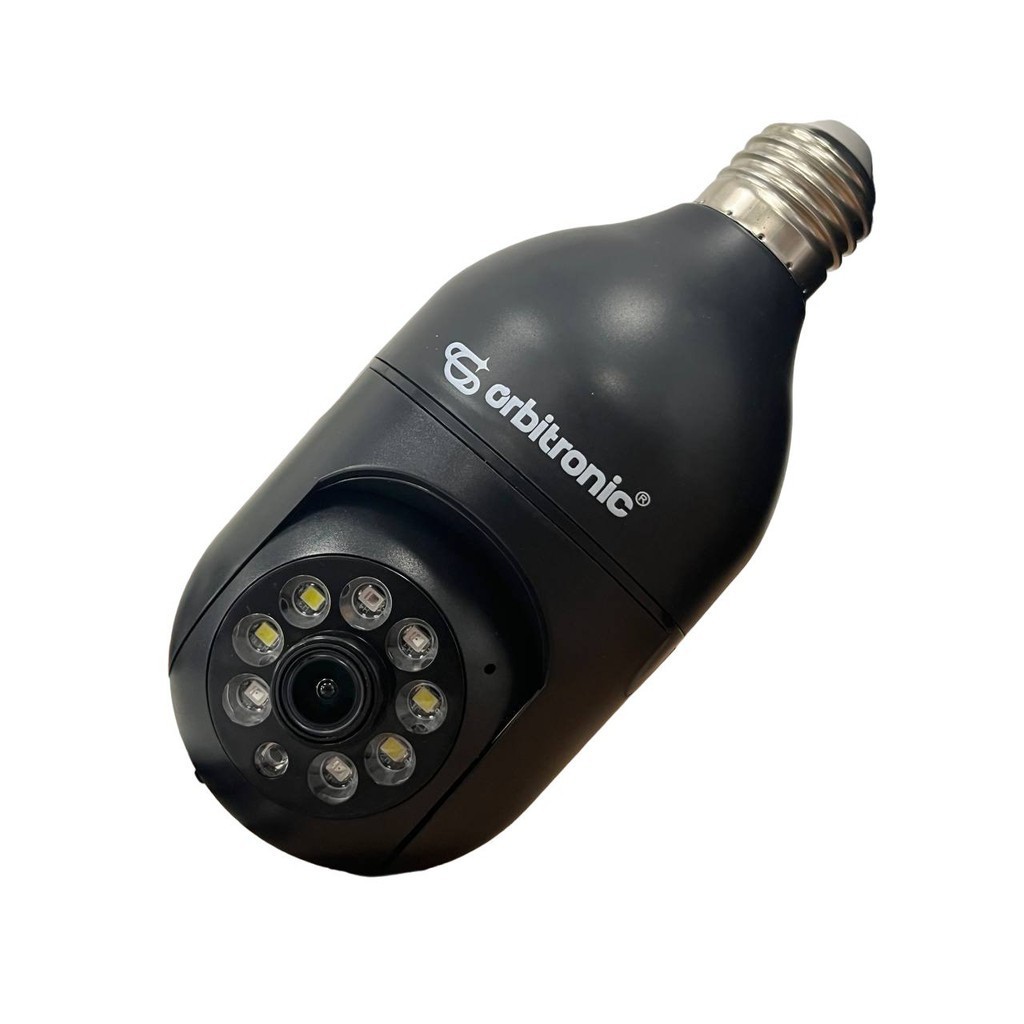 Camera Segurança Panoramica Lampada Wifi Espia C/rastreio Preta ...