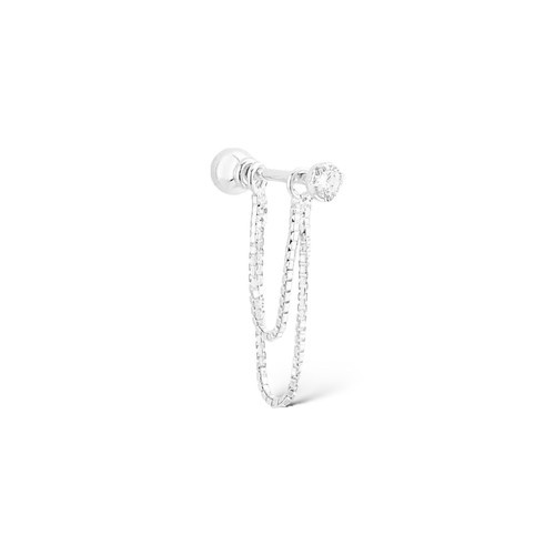 Piercing Helix Ponto de Luz com Correntinha de Prata | Shopee Brasil