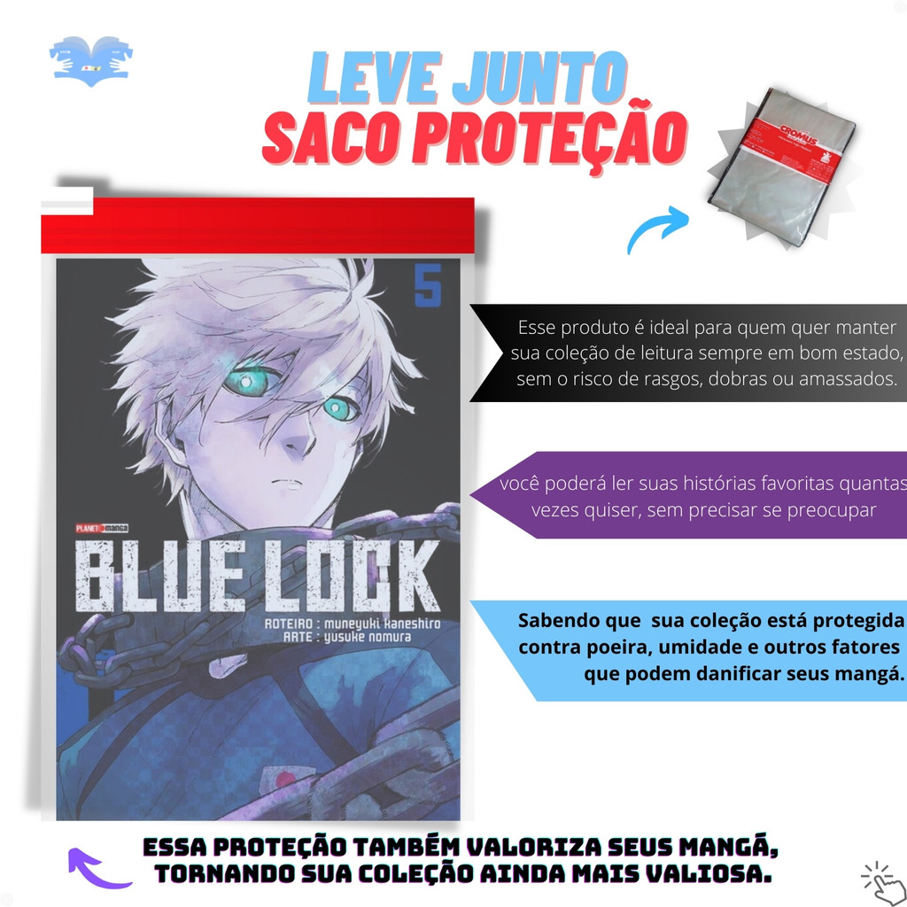 Mangá Blue Lock KIT Vol. 1 ao 5 - Yuusuke Nomura (Português) | Novo e ...
