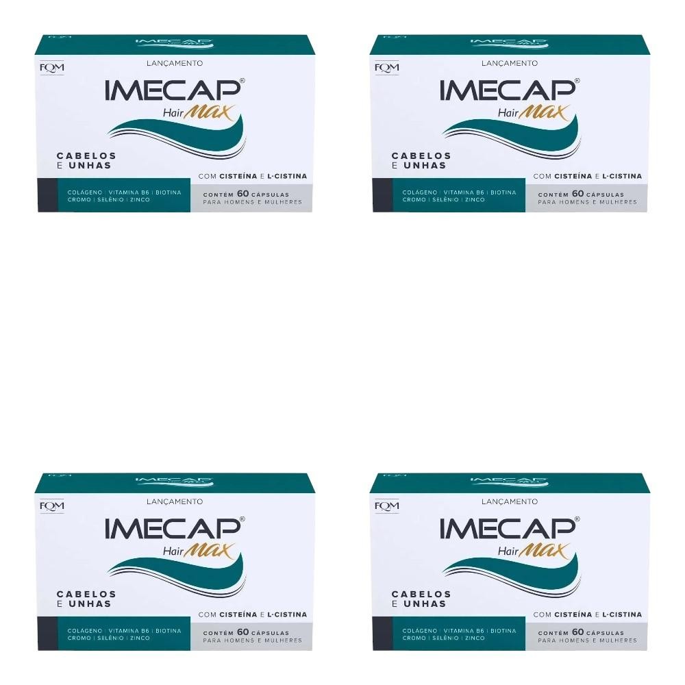 Kit Imecap Hair Max Cabelos E Unhas Com 4 Unidades 60 Cápsulas Cada ...