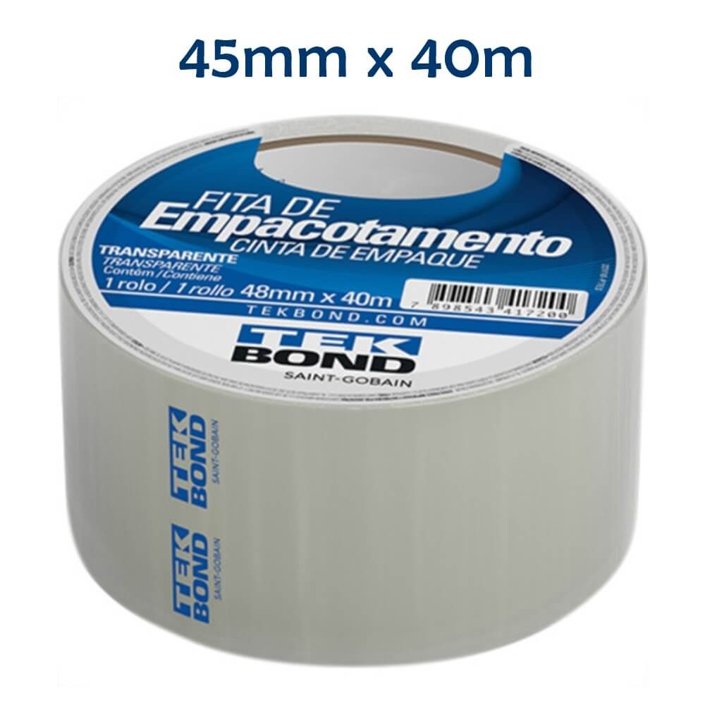 Fita PVC 48mm x 40m Transparente - Tekbond | Shopee Brasil