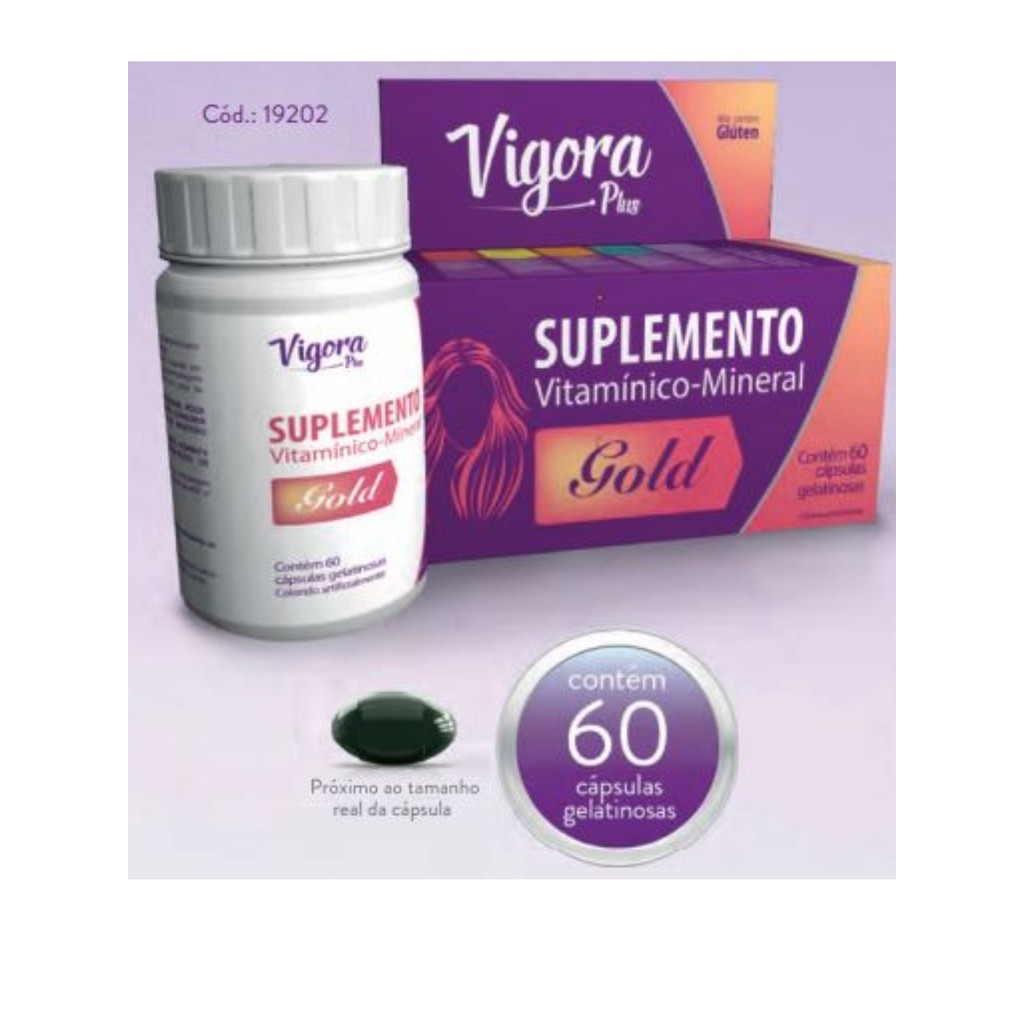 Vigora Plus Gold Suplemento Vitamínico-Mineral C/60 Cáps | Shopee Brasil