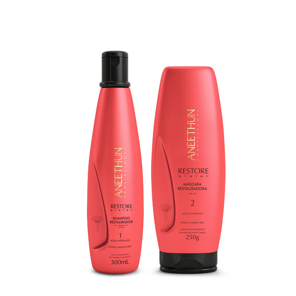 Kit Restore System Shampoo E Mascara Restaurador Cabelos Quebradiço ...