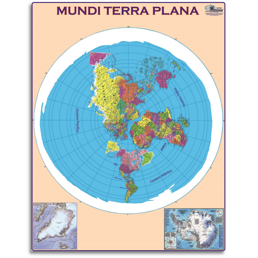 Mapa Mundi Terra Plana Nova Poster Geográfico Grande Mundo Globo ...