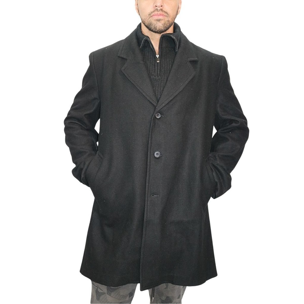 Sobretudo Masculino Lã Social Elegante Inverno Presente | Shopee Brasil