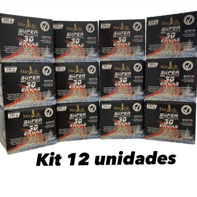 Kit Super Gel 30 Ervas Massageador Efeito Gelo Quente Mary Life 12 ...