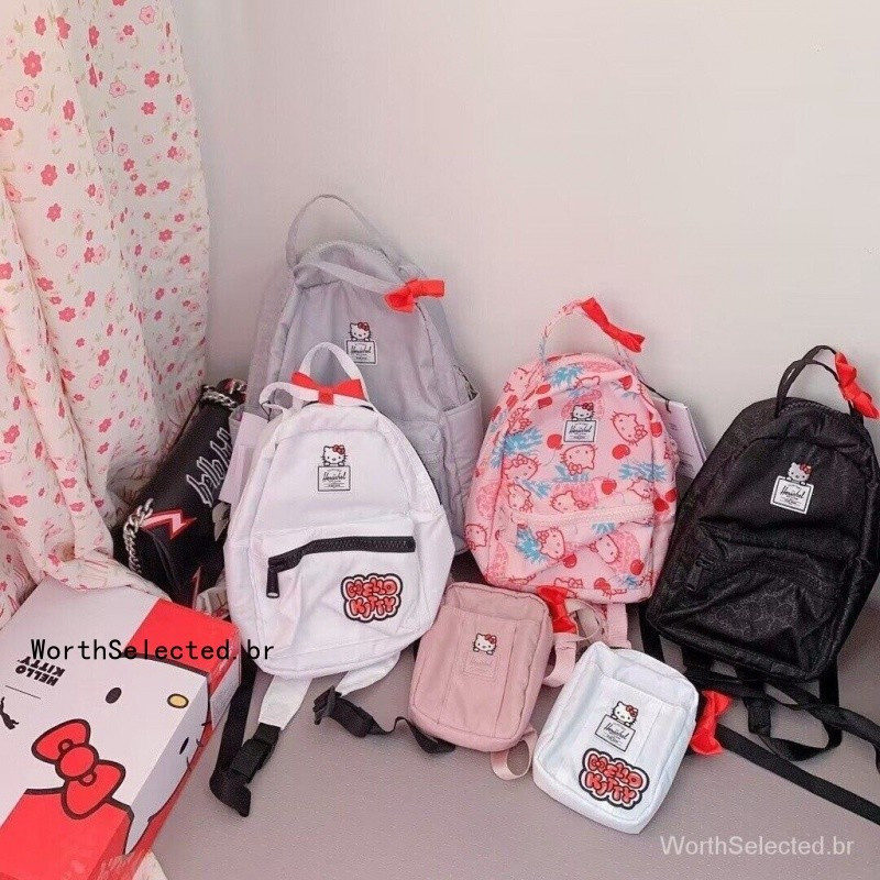 Novo HelloKitty Co-Breado Nova Rua Wear Mochila Das Mulheres Dos Homens ...