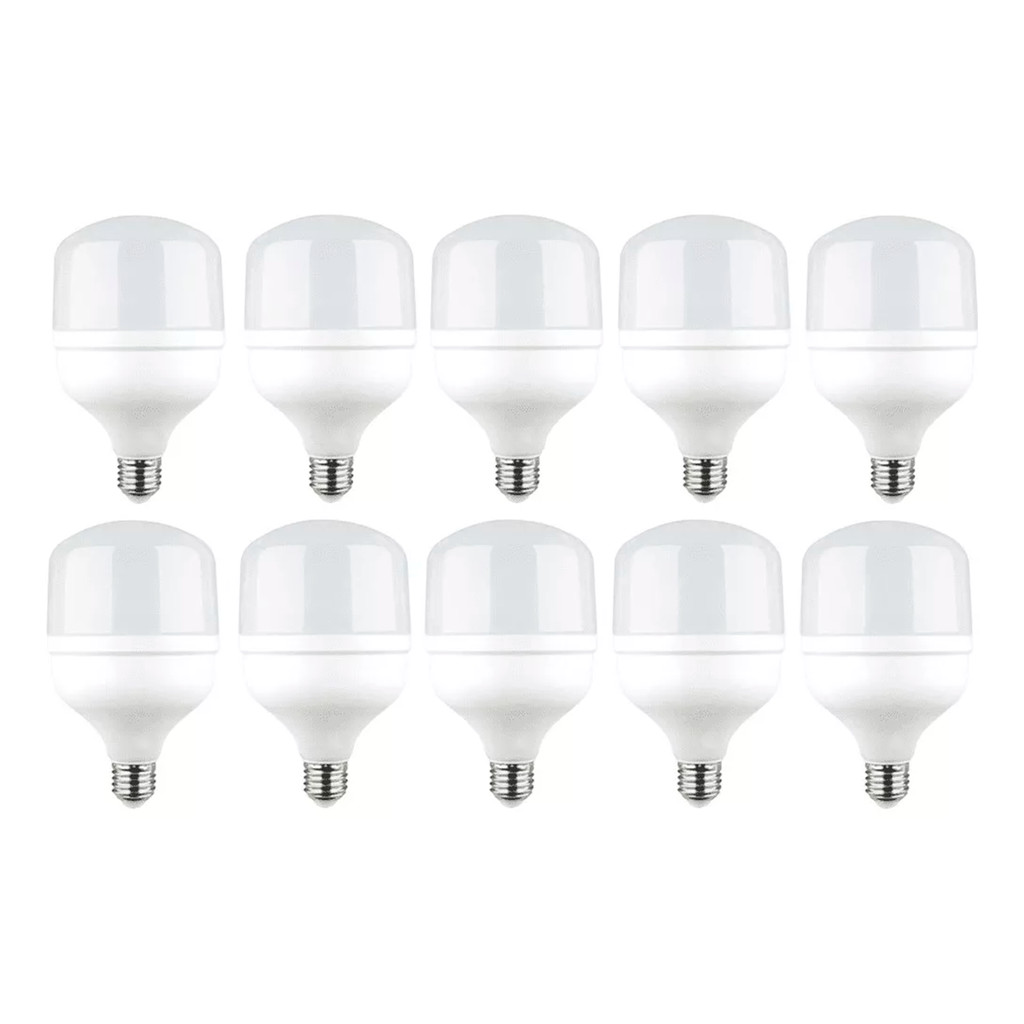 10 Lâmpada Led Bulbo 50w Alta Potência 6500k Luz Branca Fria | Shopee Brasil