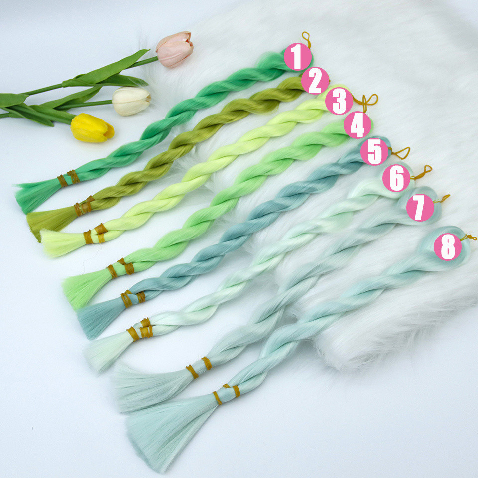 Fila de cabelo macio BJD/SD Barbie peruca barata diy cor verde | Shopee ...