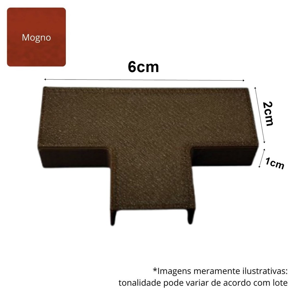 Tê 20x10mm Conexão Mata-Junta Canaleta Marrom Mogno | Shopee Brasil
