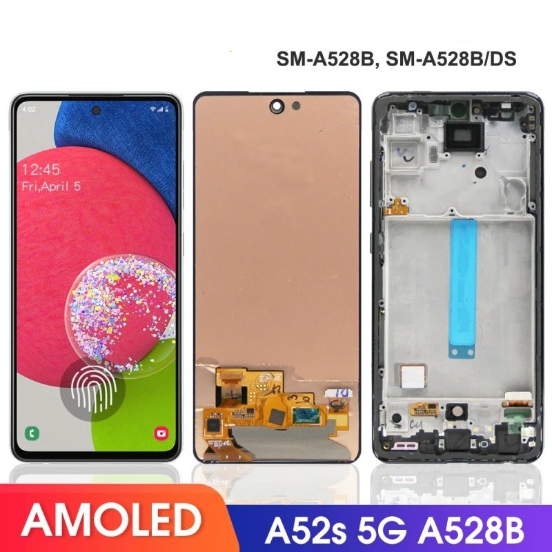 6.5" Super Oled A52S 5G Frontal Incell&Oled Tela Lcd Com Aro Compativel A528 SM-A528F Nova ...