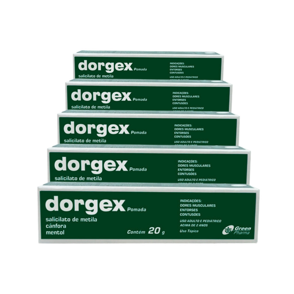 Kit 5 Pomada Dorgex Dores Musculares, Entorses E Contusões 20g ...