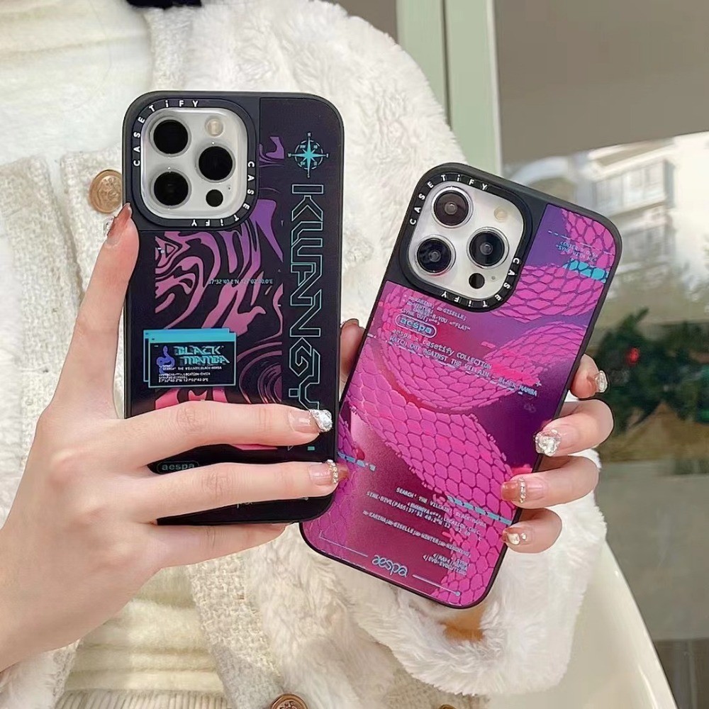 CaseTifg Joint AESPA Pattern Mirror Phone Case Com Caixa Para IPhone 11 ...
