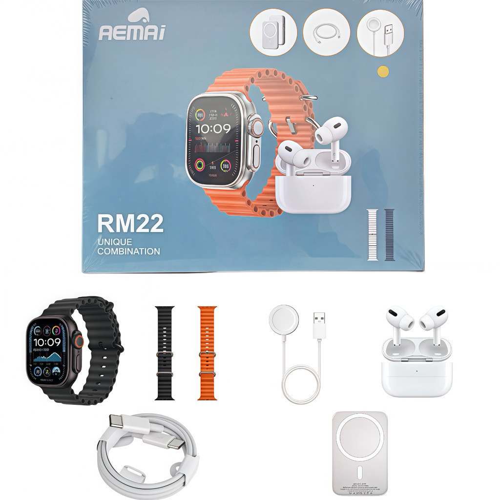 Conjunto de smartwatch 7 em 1 RM22 relógio esportivo com tela sensível ...