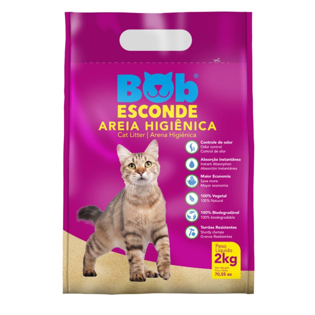 Areia Higiênica Amafil Bob Esconde Extrato de Mandioca 2Kgs | Shopee Brasil