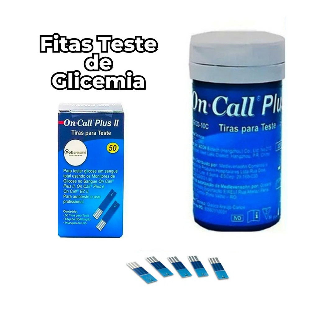 Tiras de Teste de Glicose On Call® Plus II - Pacote com 50 Unidades ...