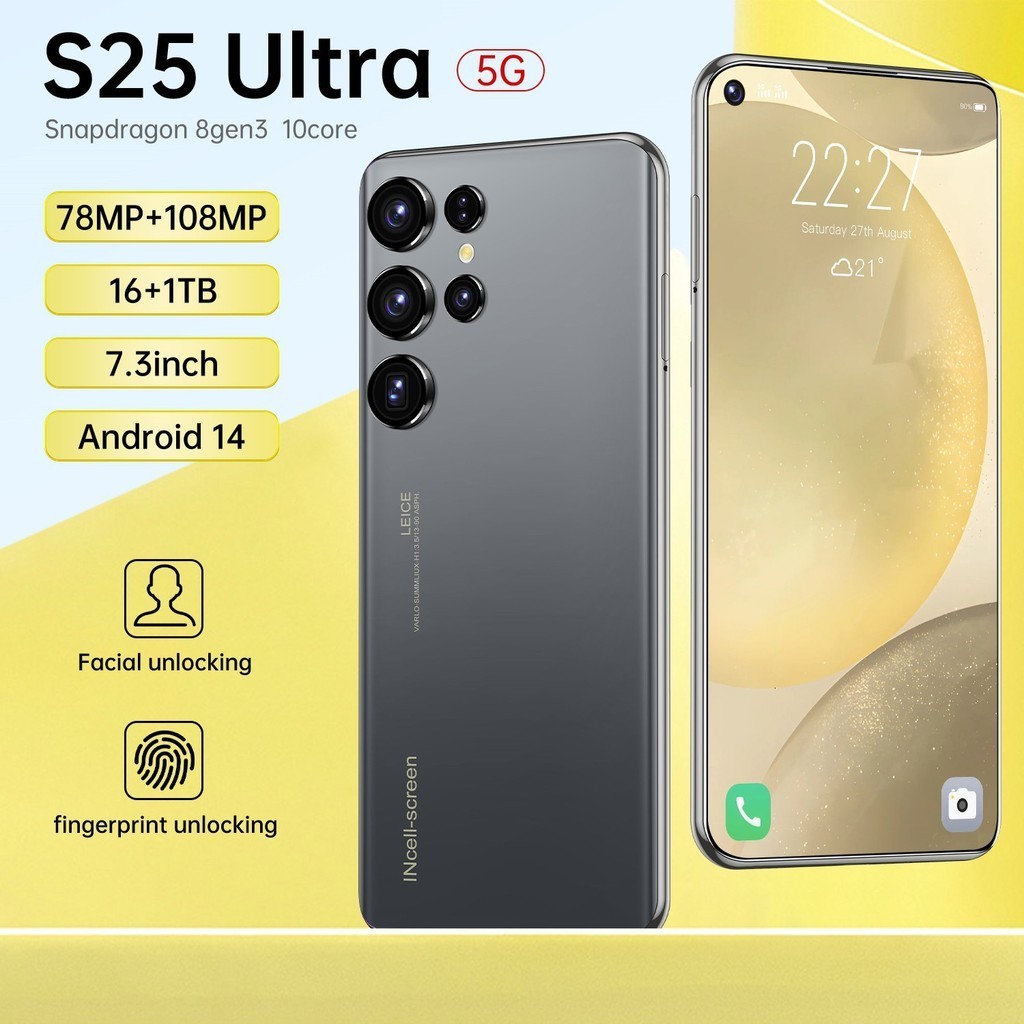 2024 Marca Nova Galaxy S25 Ultra 5G Smartphone , Snapdragon NFC , Cellular AI , 6.8 " , Dinâmico ...