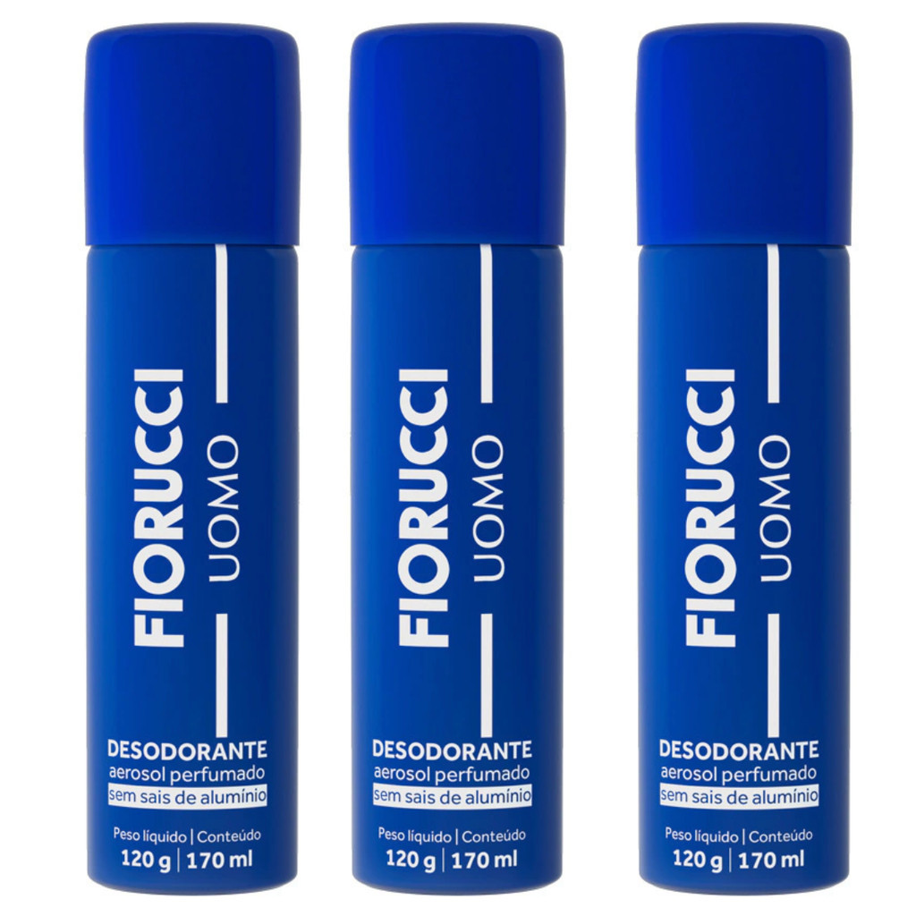 Kit 3 Desodorante Fiorucci Men Uomo 170ml | Shopee Brasil