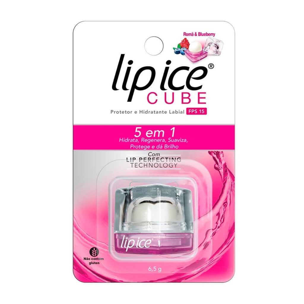 Protetor e Hidratante Labial Lip Ice Cube FPS 15 Romã e Blueberry 6,5g ...