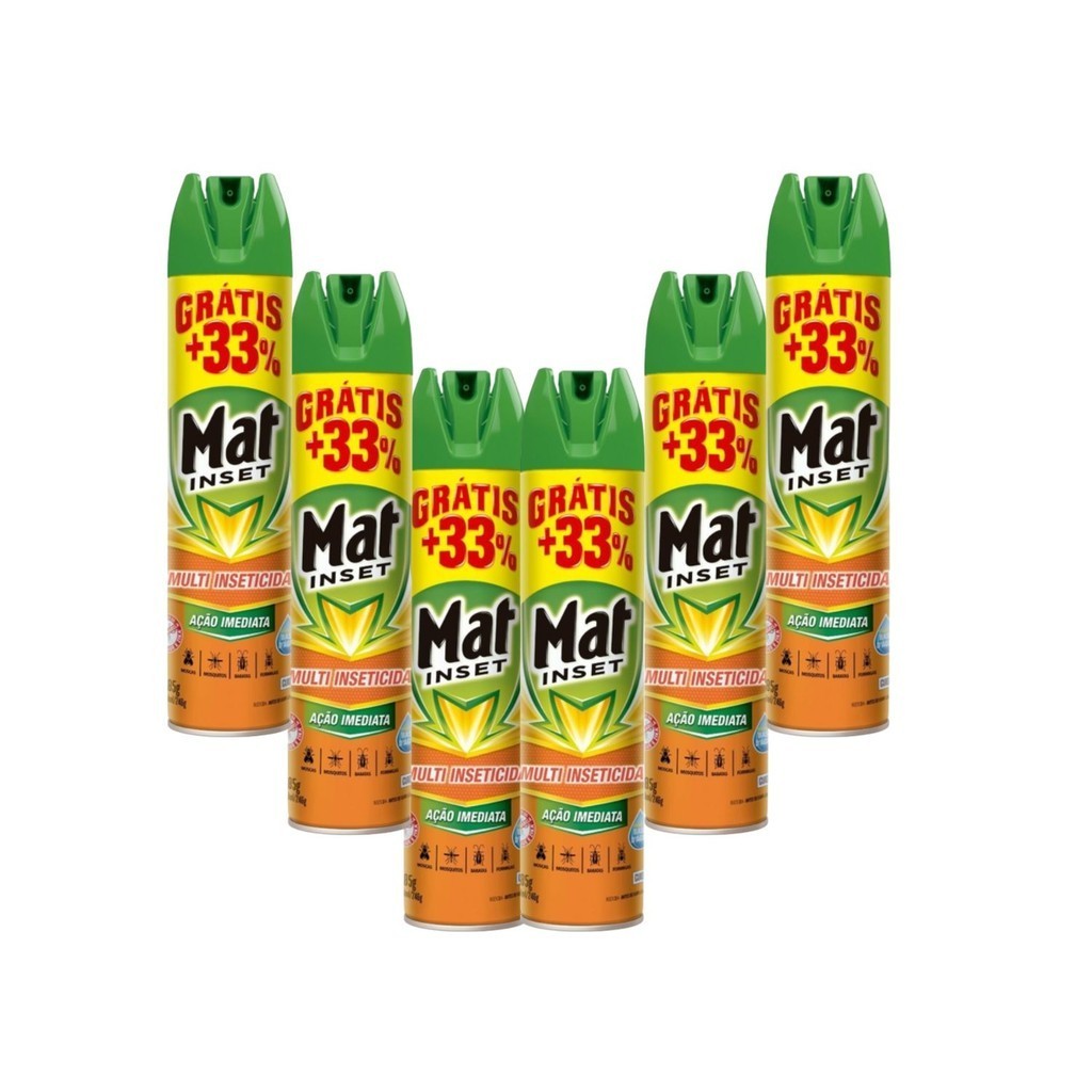 Kit 06 Inseticida Aerossol Multi Mat Inset 360ml sem Cheiro | Shopee Brasil