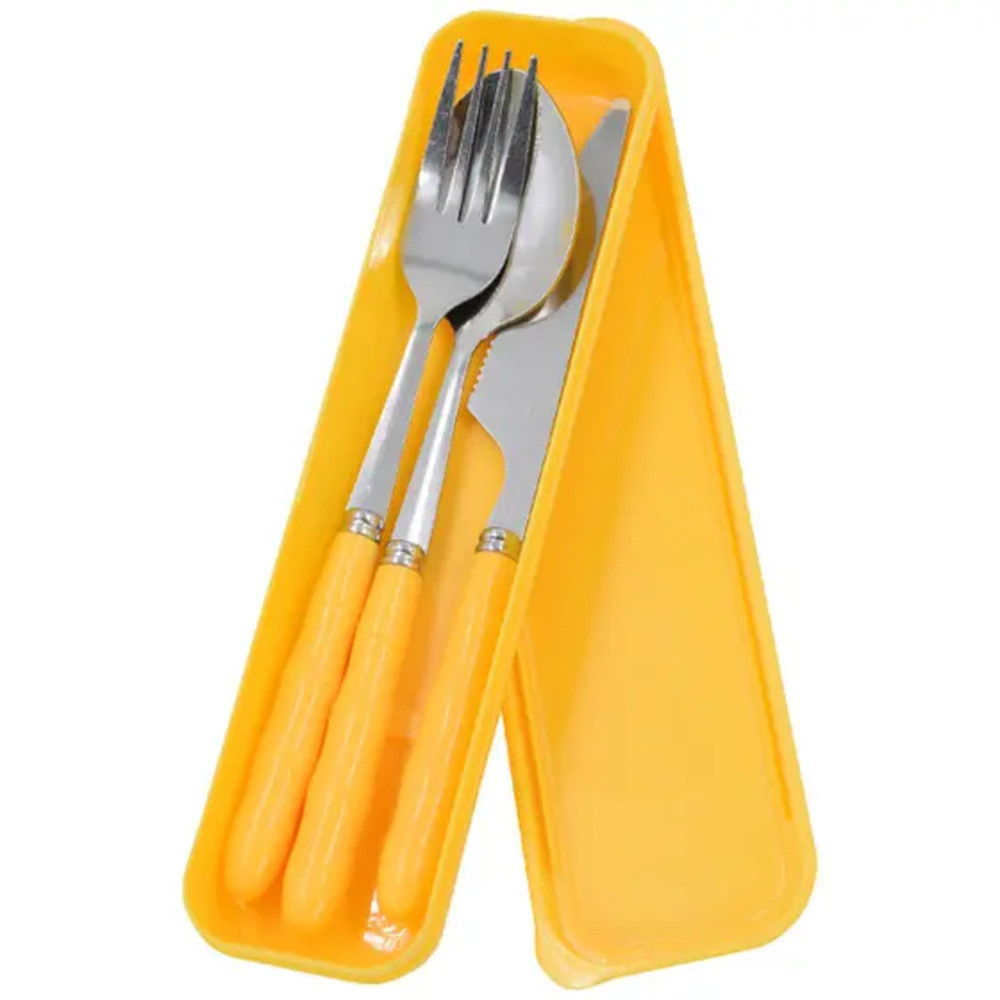 KIT DE TALHERES 3 PEÇAS EM INOX COM ESTOJO | Shopee Brasil