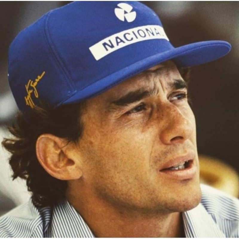 boné nacional original azul Royal Ayrton Senna oficial aba curvada ...