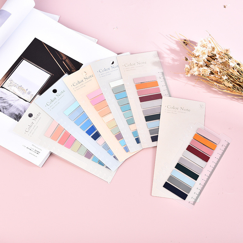 Morandi Color Sticky Note Set Clear PET Paper Bonito Manual Índice Book ...