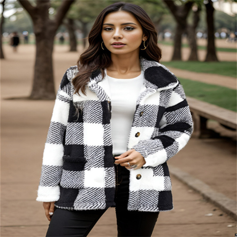 Nova Jaqueta Xadrez Feminina | Shopee Brasil