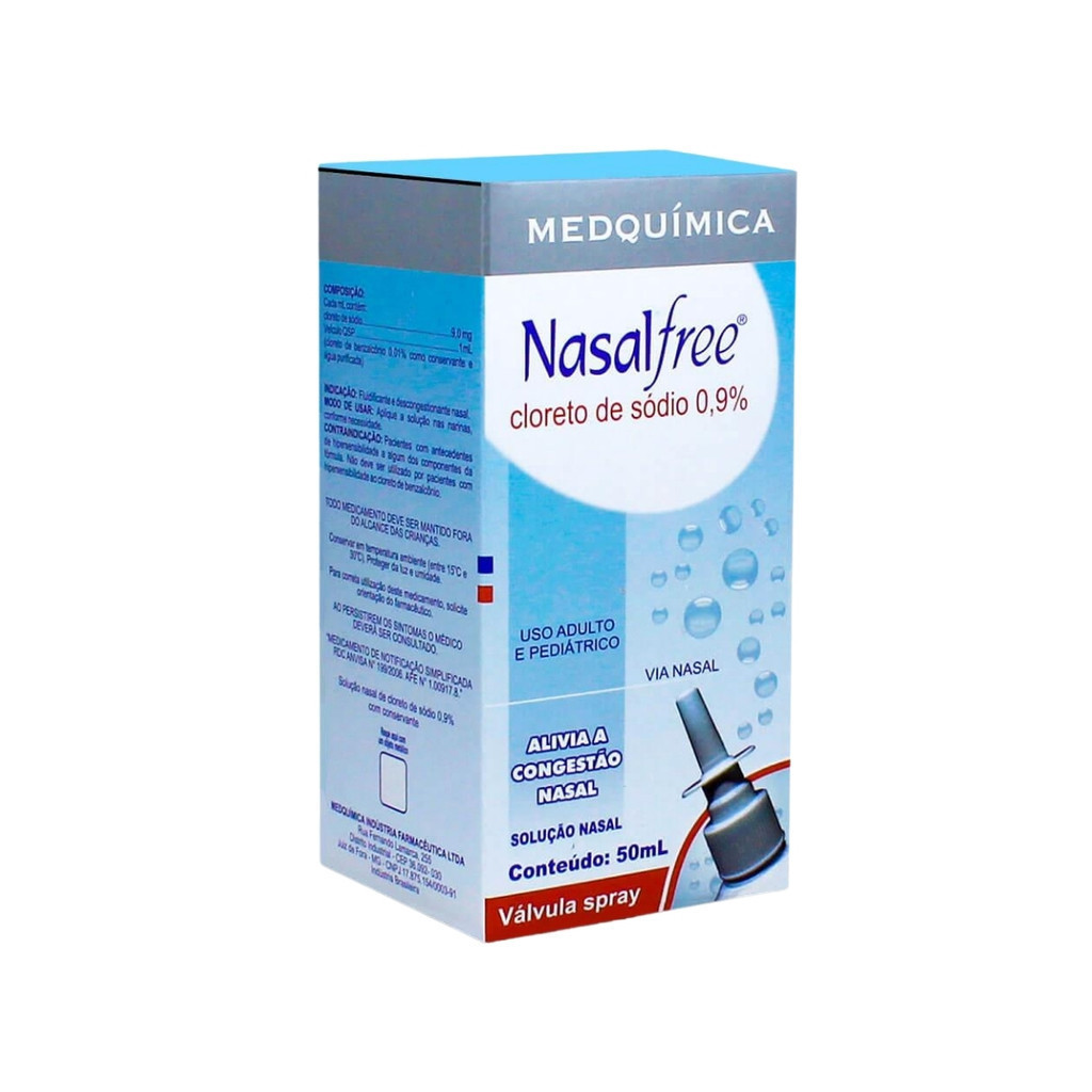 Descongestionante Nasal Nasalfree Cloreto de Sódio 9mg/mL 50ml ...
