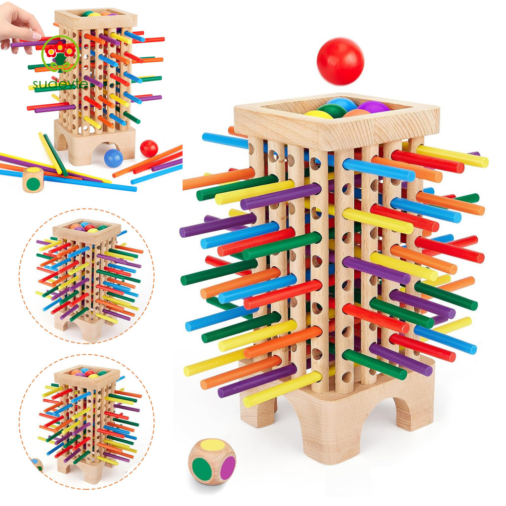 Toddlers Wooden Stick Toy Board Game Tower Fun Math Educational for ...