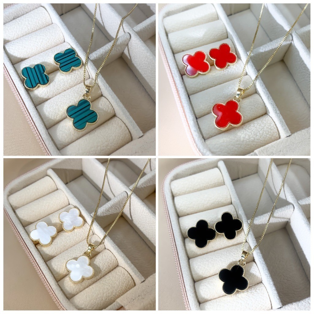 Conjunto Trevo Virginia Colar e Brinco a Prata 925 e Ouro 18k | Shopee ...