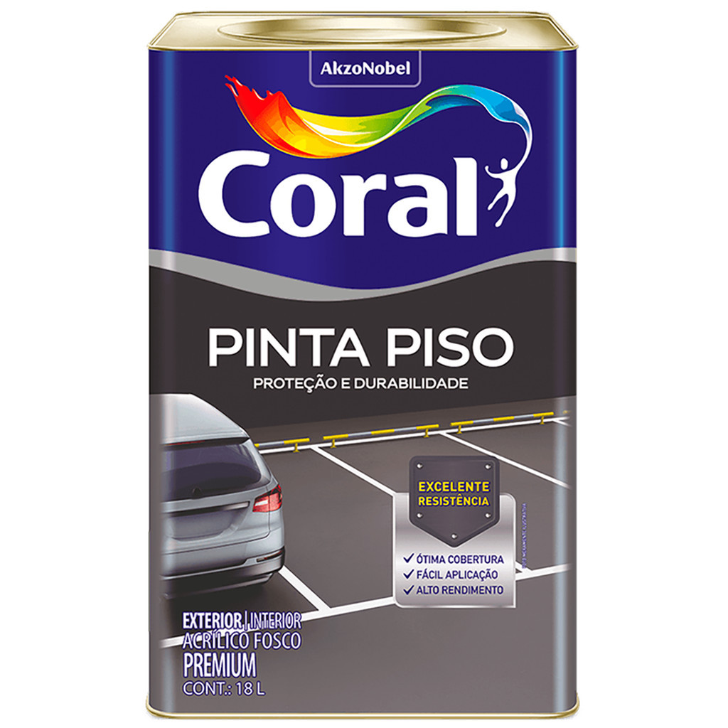 Tinta Pinta Piso Coral Quadra Estacionamento Garagem 18L 10 Cores ...