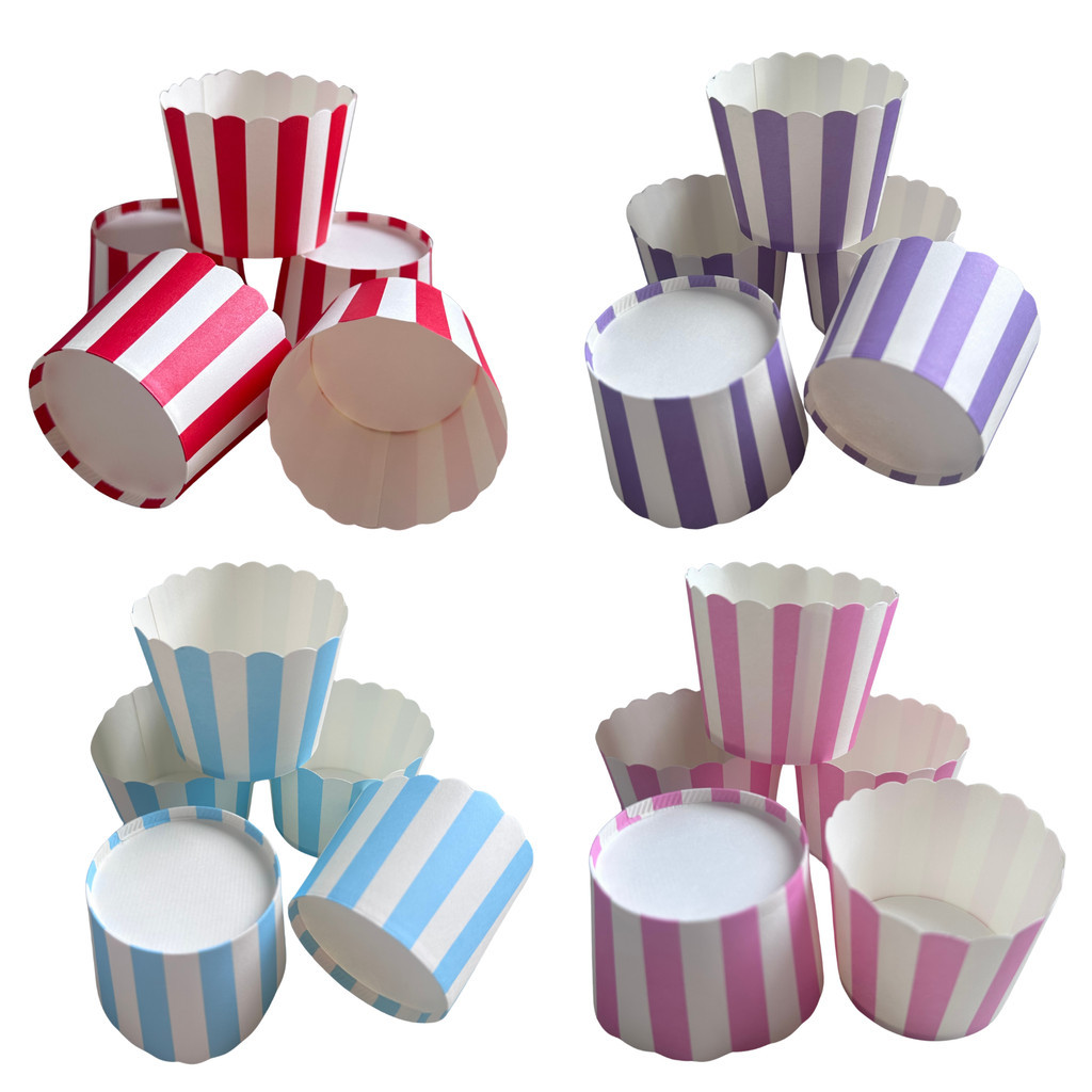 20 Forminhas de papel para Cupcake Forneável Listrado - Inspire sua ...