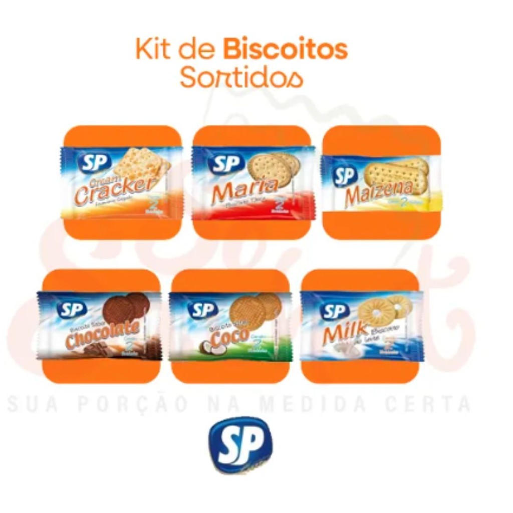 Kit Biscoitos Sortidos Sachê 100 Unidades | Sp | Shopee Brasil