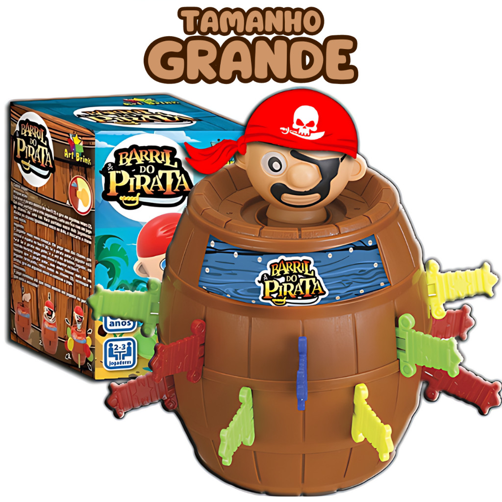 Jogo Pula Pirata Barril Brinquedo Infantil Para Crianças Grande e ...