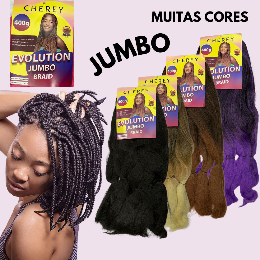 Jumbo para Tranças Box Braids Evolution 400g - Cherey | Shopee Brasil