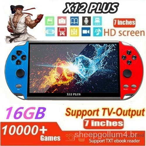X7 Plus Handheld Game Player Console De Jogos 5.1 / 4.3 Polegadas 16g Psp Retrô Clássico 10000 ...