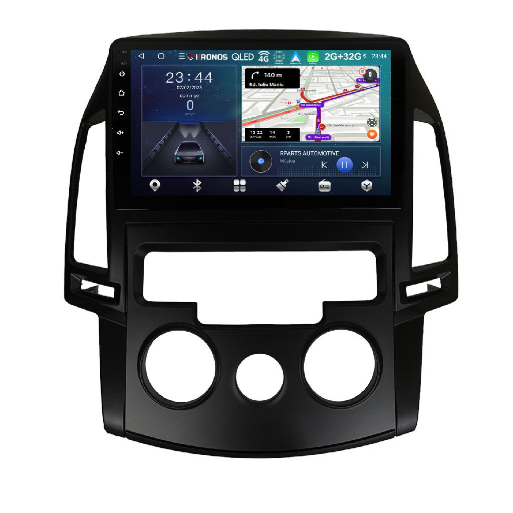 Kit Multimidia Kronos 9 Polegadas Hyundai I30 2009 a 2012 Ar Analogico Octa Core 2GB 32GB 4G ...