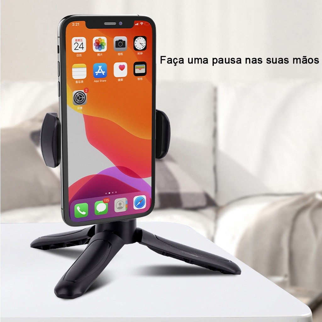 Suporte para Celular de Mesa Tripé Tripod 360° Graus Portátil Dobrável K-529 | Shopee Brasil