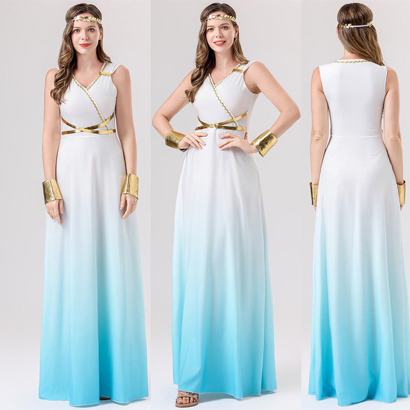 Vestido De Deusa Grega Feminino Traje Sexy Cleópatra Rainha Cosplay Halloween Carnaval Festa ...