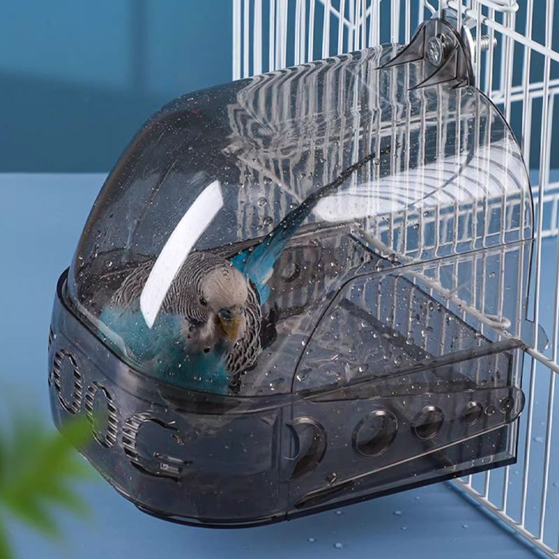 Caixa de banho para pássaros, papagaio, ferramenta útil, papagaio, dedicado, pendurado, pássaro ...