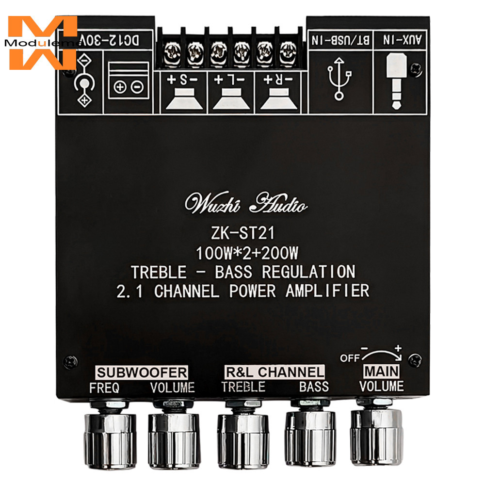 ZK-ST21 BT Placa Amplificadora Digital 2.1 Canal 100W + 200W Chip Subwoofer TPA3221 | Shopee Brasil