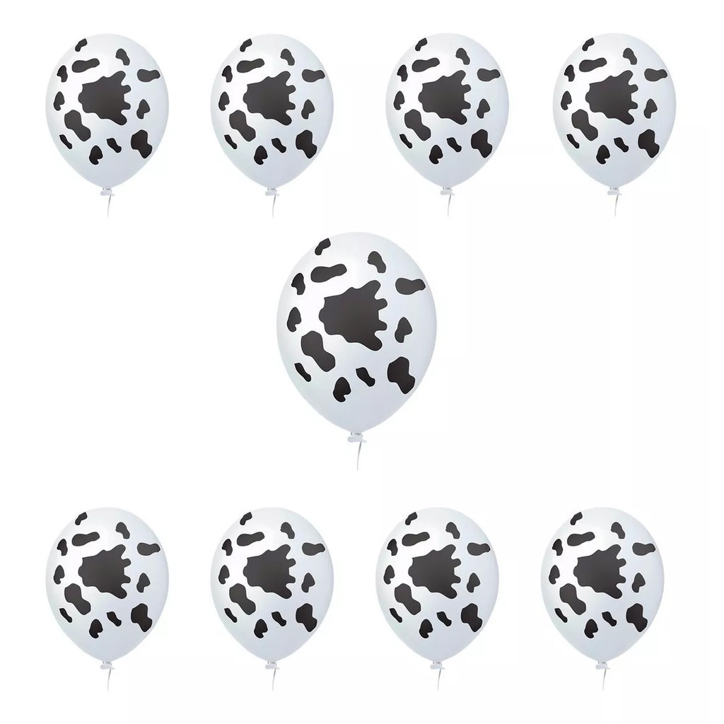 Balão Bexiga Vaca Fazendinha 25 Unidades Tamanho 11 - Festa | Shopee Brasil