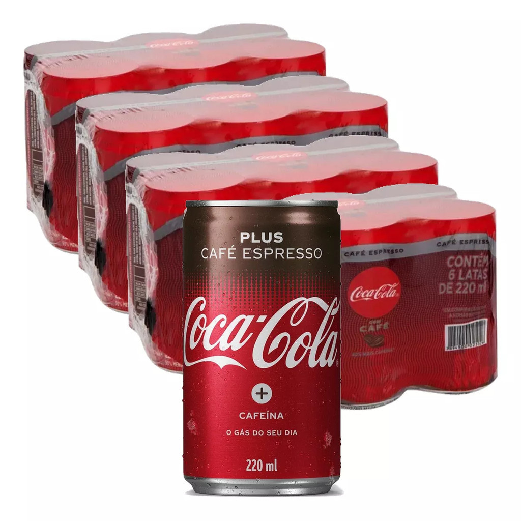 KIT 24 Refrigerante Coca Cola Plus Café Expresso Lata 220ml | Shopee Brasil