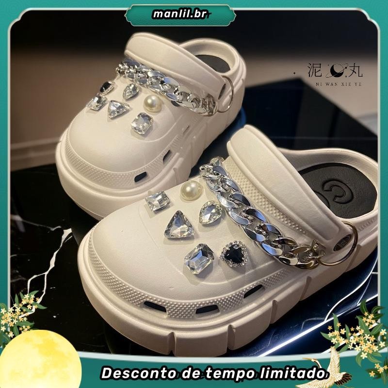 Croc INS plataforma de moda feminina salto alto na praia frio | Shopee ...