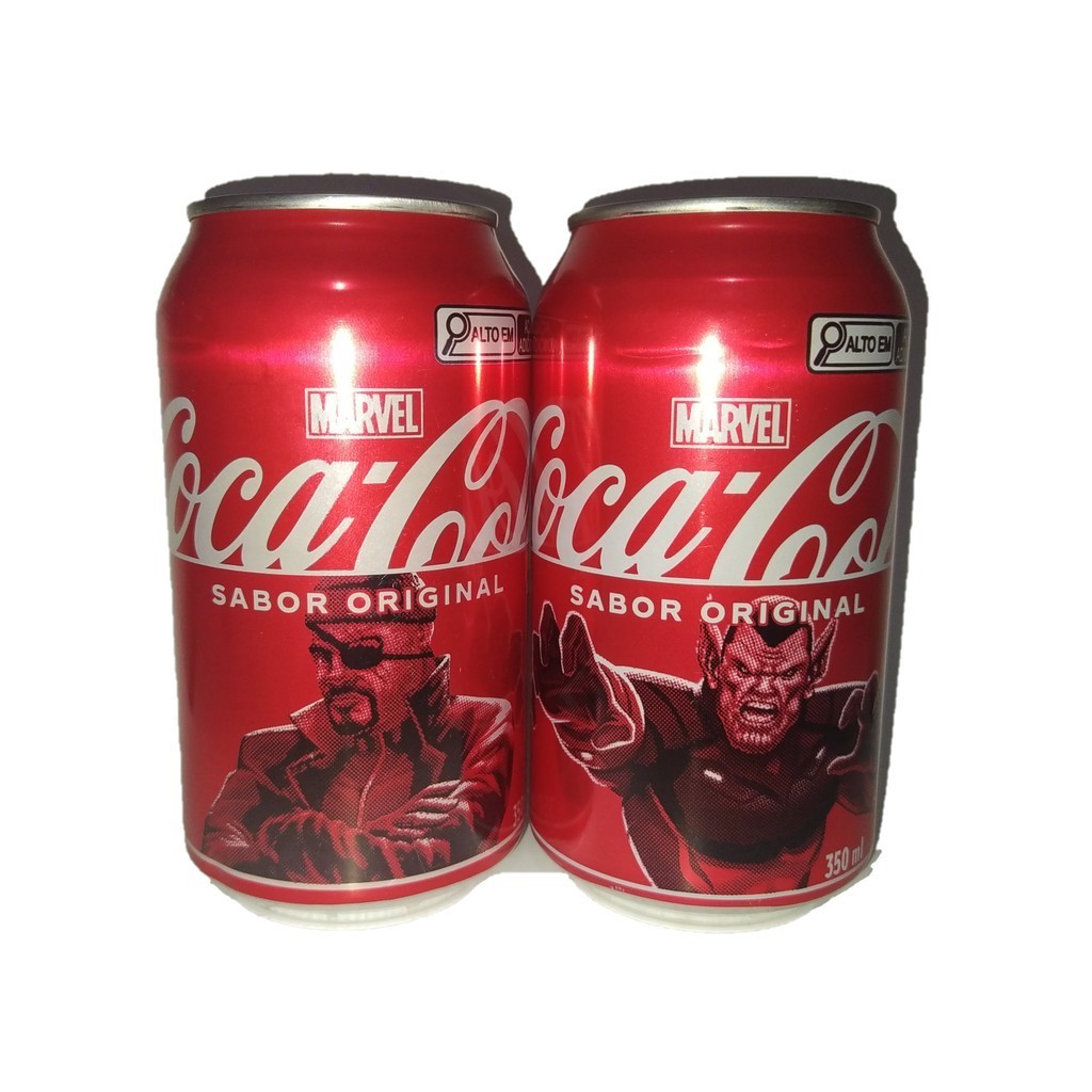 Kit 2 Coca Cola Marvel Nick Fury e Skrull Duas Latas 350ml Coca-Cola ...