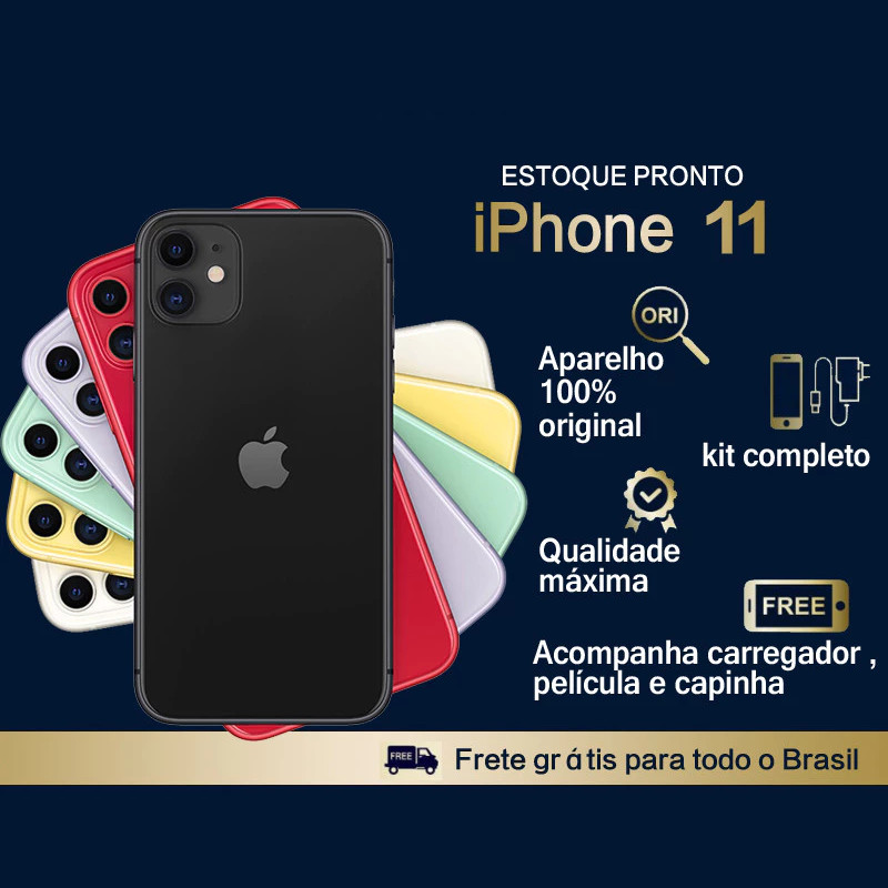 Apple i11 Desbloqueado 11 Telefones Celulares 6.1 " Tela Retina Líquida ...