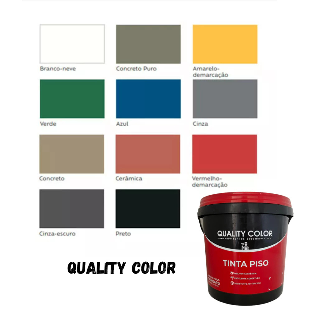 Tinta Piso 3,2L 4KG Quality Alto Rendimento Galão Diversas Cores | Shopee Brasil